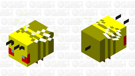 Angry Golden Bee Minecraft Mob Skin