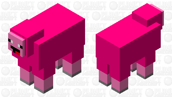Derpy Pink Sheep Minecraft Mob Skin