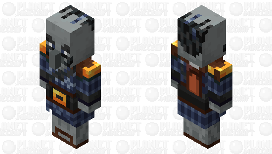 blue bearded pillager with golden blue suit (° ۝ °) Minecraft Mob Skin