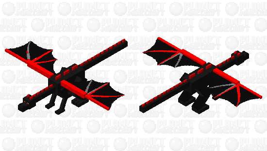 Red-style Ender Dragon Minecraft Mob Skin