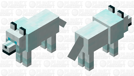 Snowy Wolf Minecraft Mob Skin