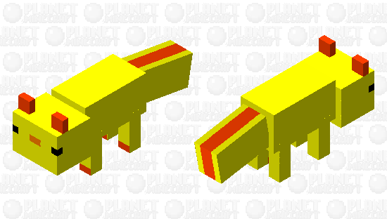 Gold axolotl Minecraft Mob Skin