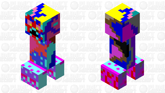 DX Multicolor Creeper Minecraft Mob Skin