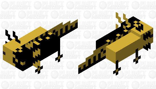 black and gold axolotl Minecraft Mob Skin