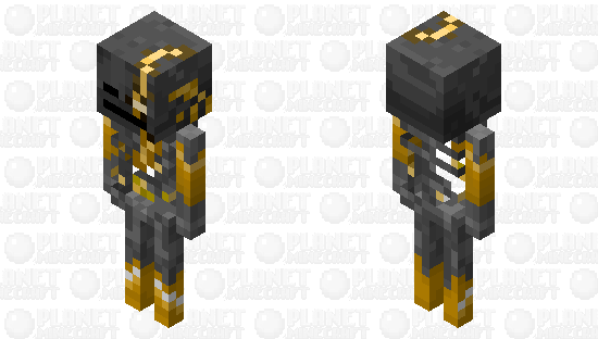 Gold Infected Skeleton Minecraft Mob Skin