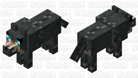 Blue-eyed Gray Wolf Minecraft Mob Skin