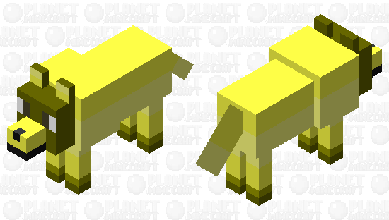 Solid Gold Untamed Wolf Minecraft Mob Skin