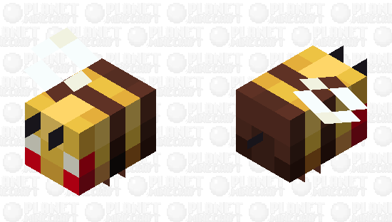 8x8 Angry Bee Minecraft Mob Skin