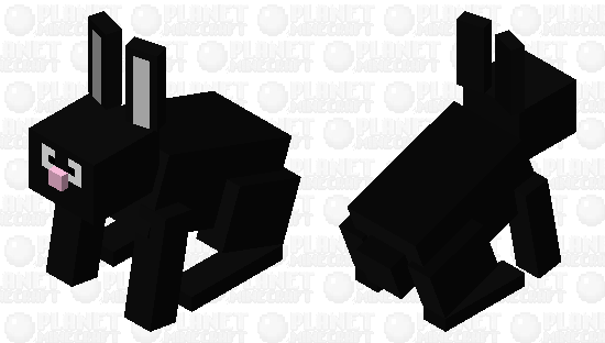 Cartoon Styled Rabbit (Black) Minecraft Mob Skin