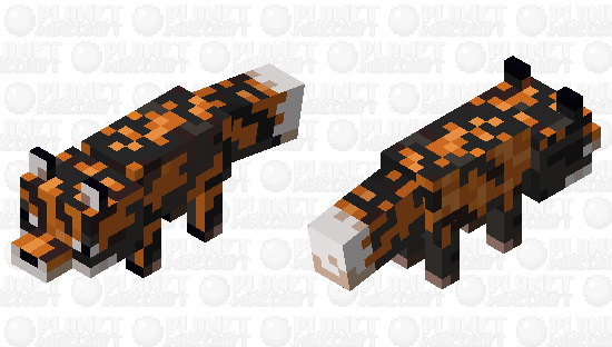Orange and Sliver Fox Minecraft Mob Skin