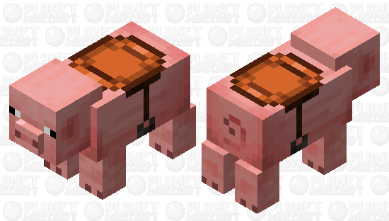 default saddled pig texture but i made it from scratch Minecraft Mob Skin