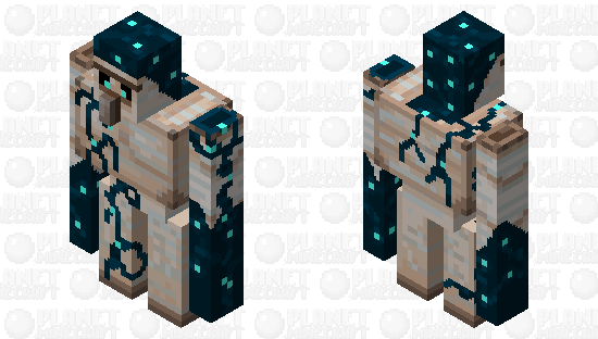 Sculk Infected Iron Golem My Custom Minecraft Mobs Minecraft Mob Skin