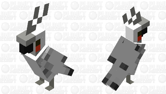 grey and white parrot Minecraft Mob Skin