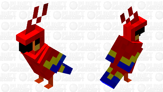 Remastered Version of blue red and yellow parrot Minecraft Mob Skin