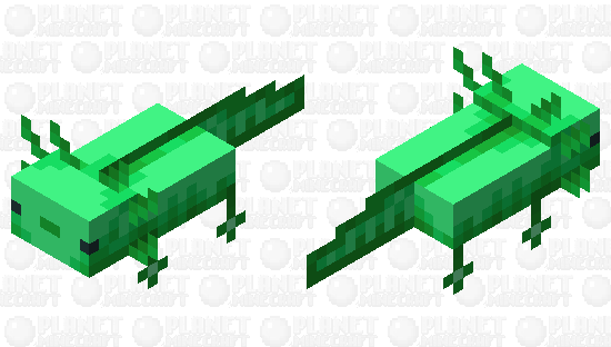 Green Axolotl Minecraft Mob Skin