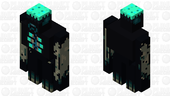 Edited glow warden (texture) added ears Minecraft Mob Skin