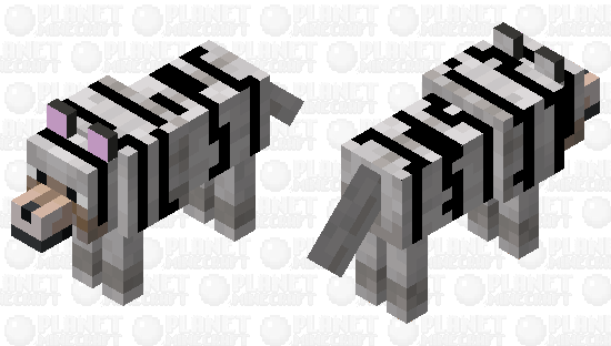 Zebra wolf Minecraft Mob Skin