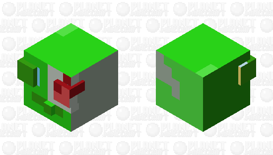 Half Robot Slime Minecraft Mob Skin