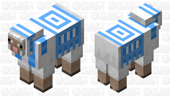 Sheep With Light Blue Llama Carpet Minecraft Mob Skin