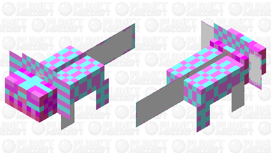 Pink and blue axolotl Minecraft Mob Skin
