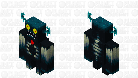 Warden with Eyes Teeth and a Tie Minecraft Mob Skin