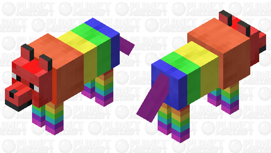 rainbow dog Minecraft Mob Skin