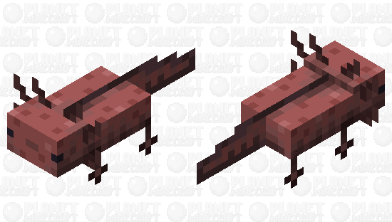 Maroon Axolotl Variant Minecraft Mob Skin