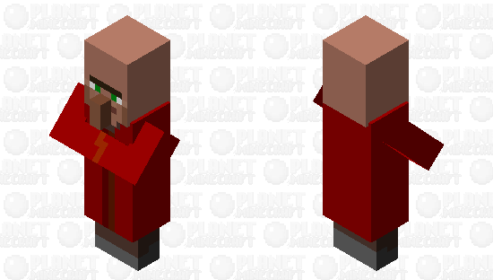 Simple Red Robe Villager Minecraft Mob Skin