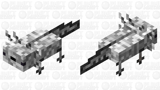 White Axolotl Minecraft Mob Skin