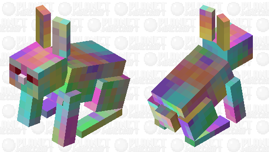 Rainbow Caerbannog Rabbit Minecraft Mob Skin