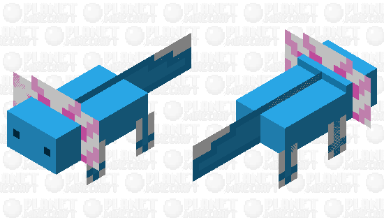 Blue Axolotl Minecraft Mob Skin