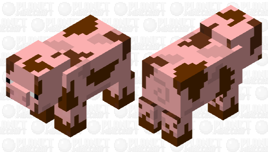 Pig with mud Minecraft Mob Skin