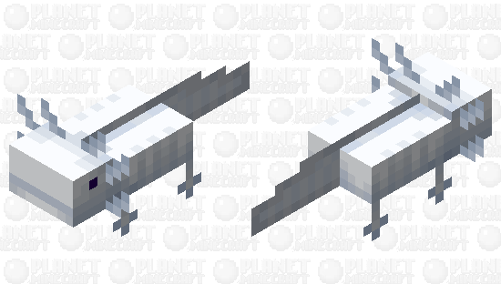 Silver Axolotl (Pixel Perfection) Minecraft Mob Skin