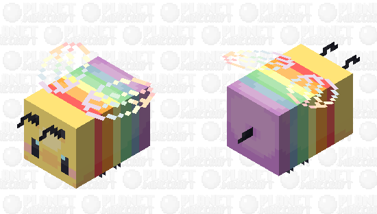 Rainbow Bee Minecraft Mob Skin