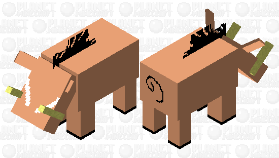 Cartoon Styled Hoglin Minecraft Mob Skin
