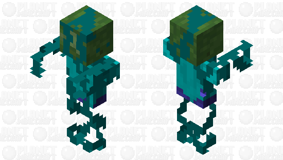 Skulk infested zombie Minecraft Mob Skin