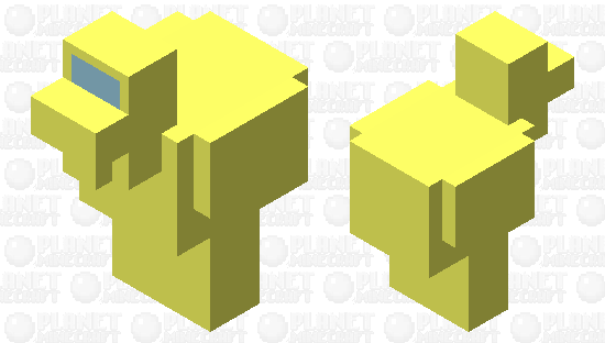 Yellow Among Us Chicken Minecraft Mob Skin