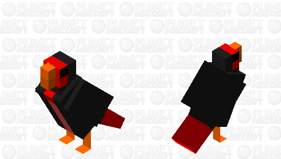 Red Bird With a Jacket and a Hood Minecraft Mob Skin