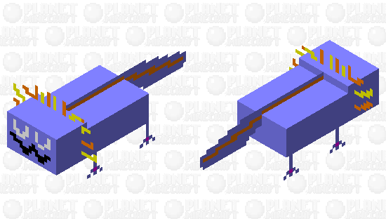 Cartoon Styled Axolotl (Blue) Minecraft Mob Skin