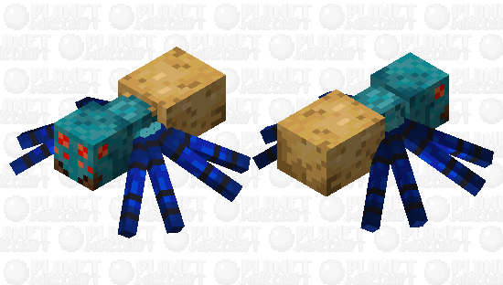 Green Bottle Blue Tarantula Minecraft Mob Skin