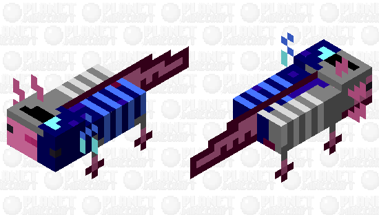 axolotl knight with sculk infected on him Minecraft Mob Skin