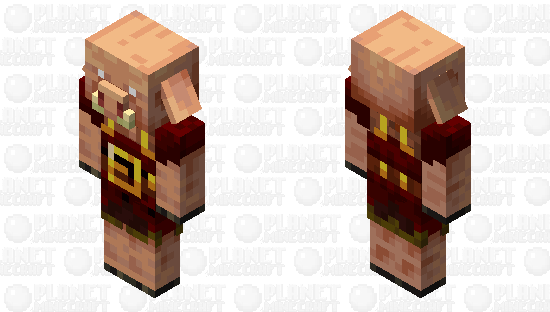 Red Royal Piglin Minecraft Mob Skin