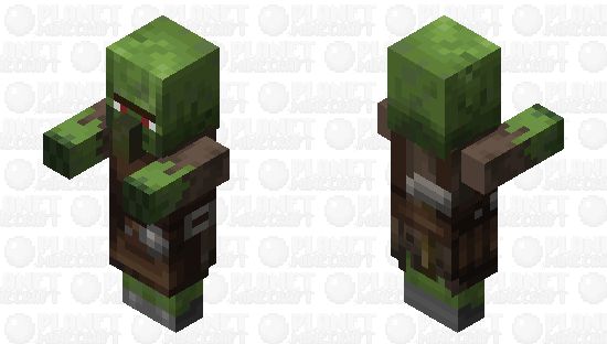 Plains Toolsmith Zombie Villager (1.14) Minecraft Mob Skin