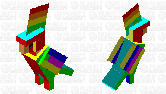 Rainbow parrot Minecraft Mob Skin