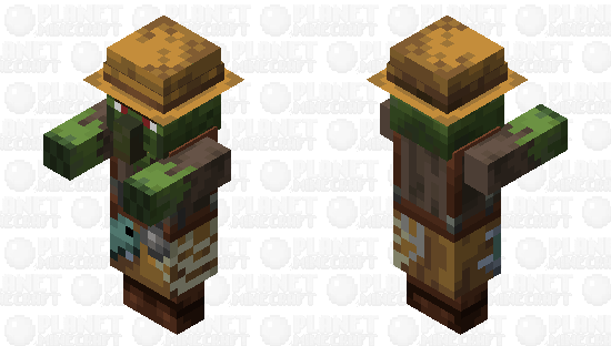 Plains Fisherman Zombie Villager (1.14) Minecraft Mob Skin