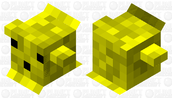 Medium yellow Pufferfish Minecraft Mob Skin