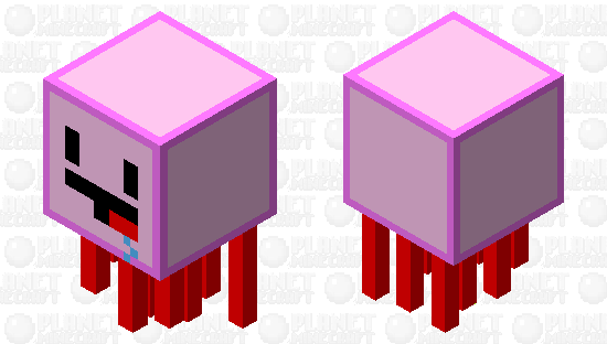 derp pink axolotl ghast with red legs Minecraft Mob Skin