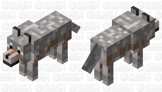 gray wolf tamed Minecraft Mob Skin