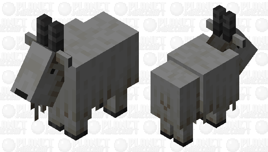 Grey Goat Minecraft Mob Skin