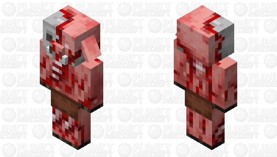 Blood red zombified piglin Minecraft Mob Skin